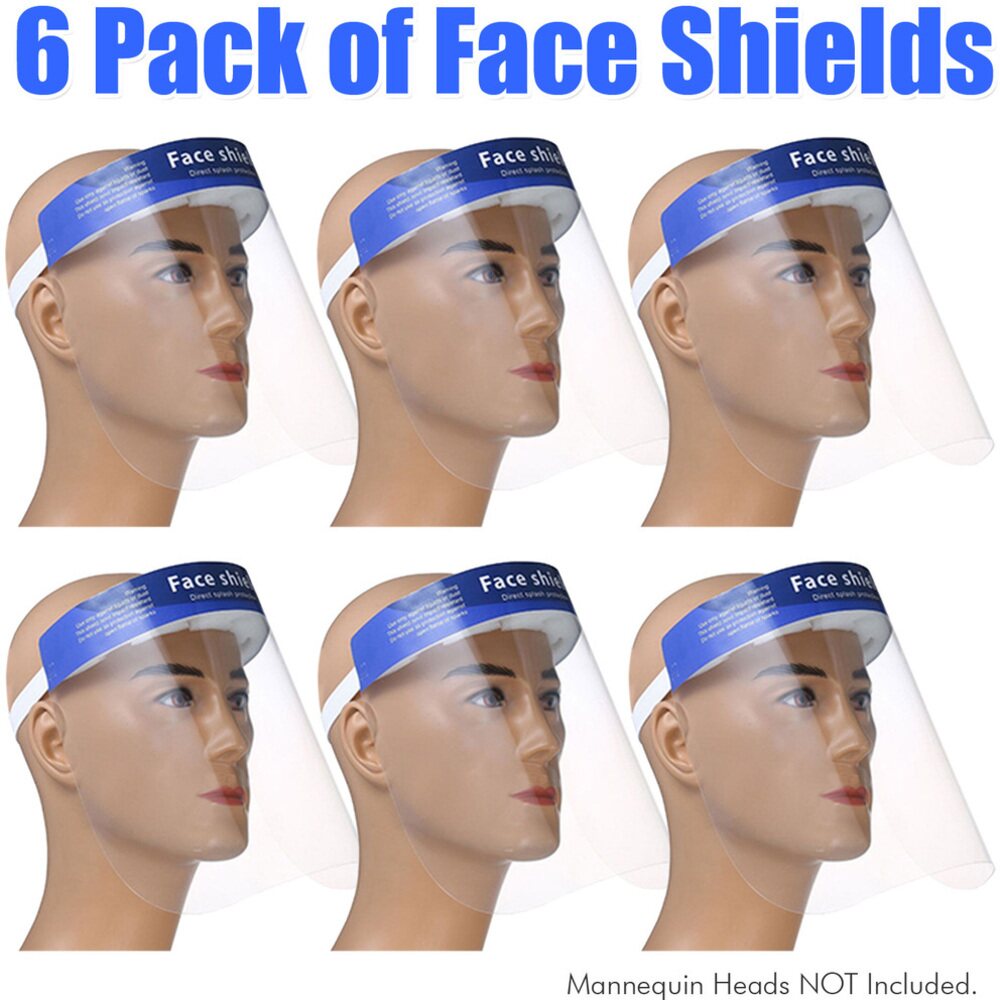 Protective Full Face Shield - Personal Protective Equipment PPE Pack of ...