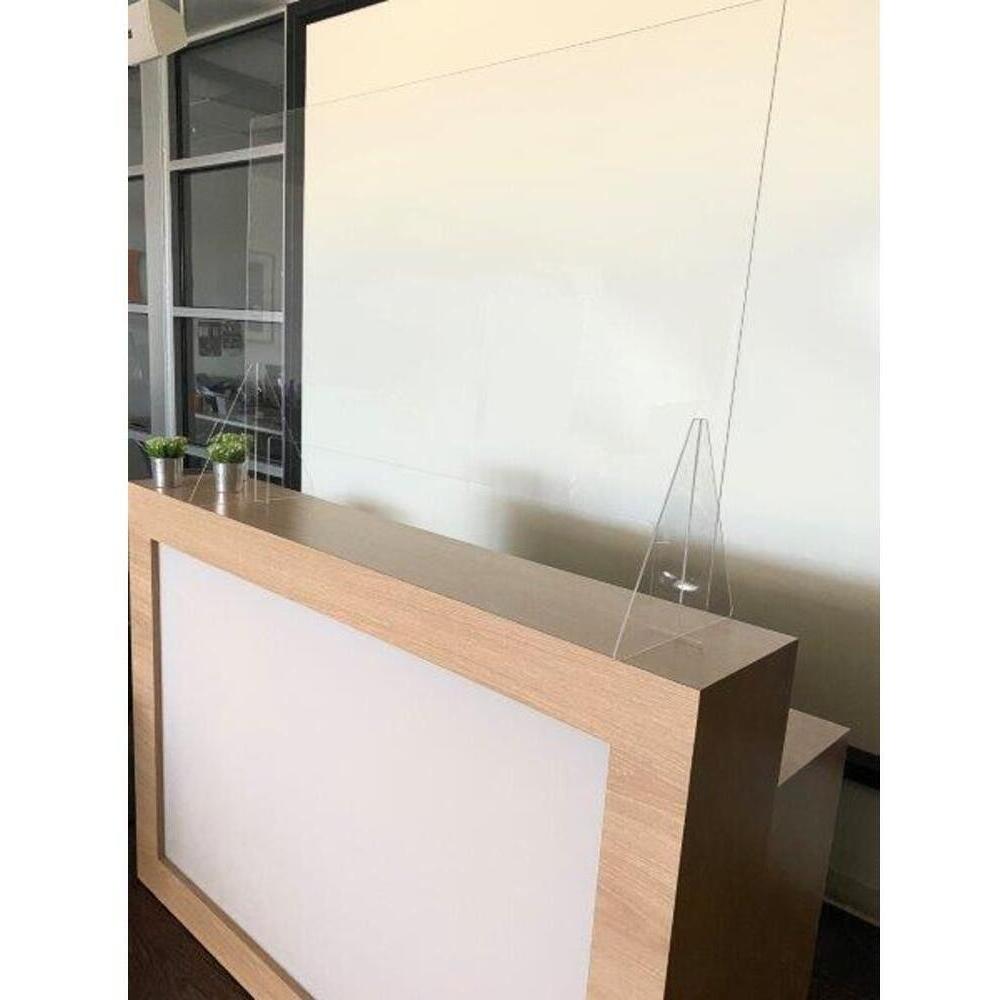 Reception Desk Sneeze Guard Shield Counter Barrier - 45.25" Wide X 31.5 ...