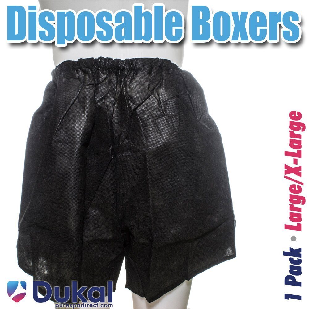 Disposable Single Use Men's Boxers - BLACK Large-XL 1 Pack ...